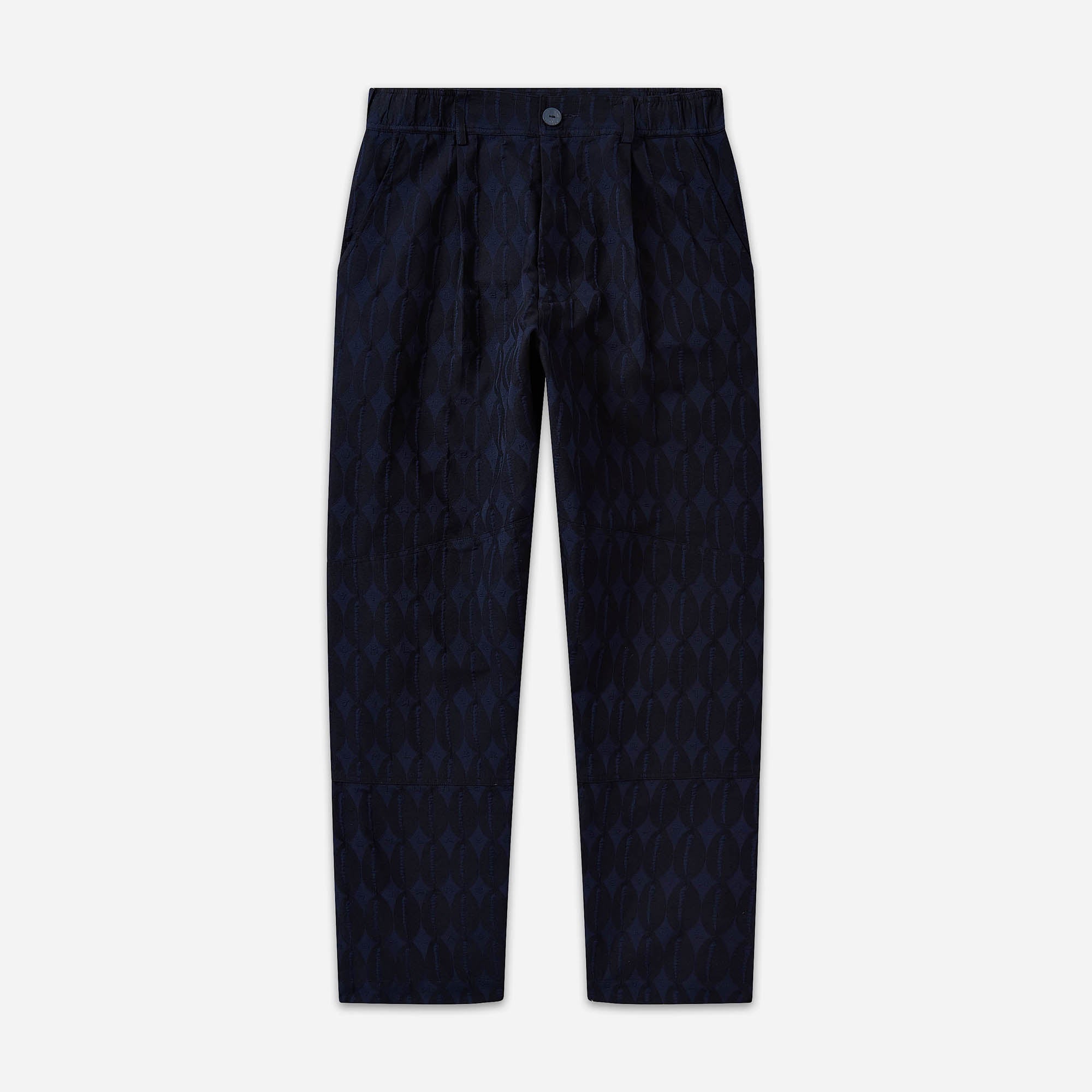 Navy Cowrie Shell Monogram Cargos